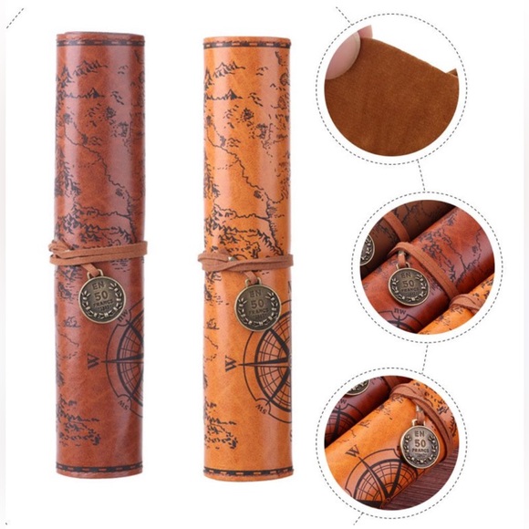 Boutique | Art | New 4pc Vintage Inspired Treasure Map Faux Leather ...